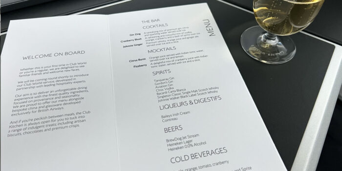 My experience flying BA Business Class